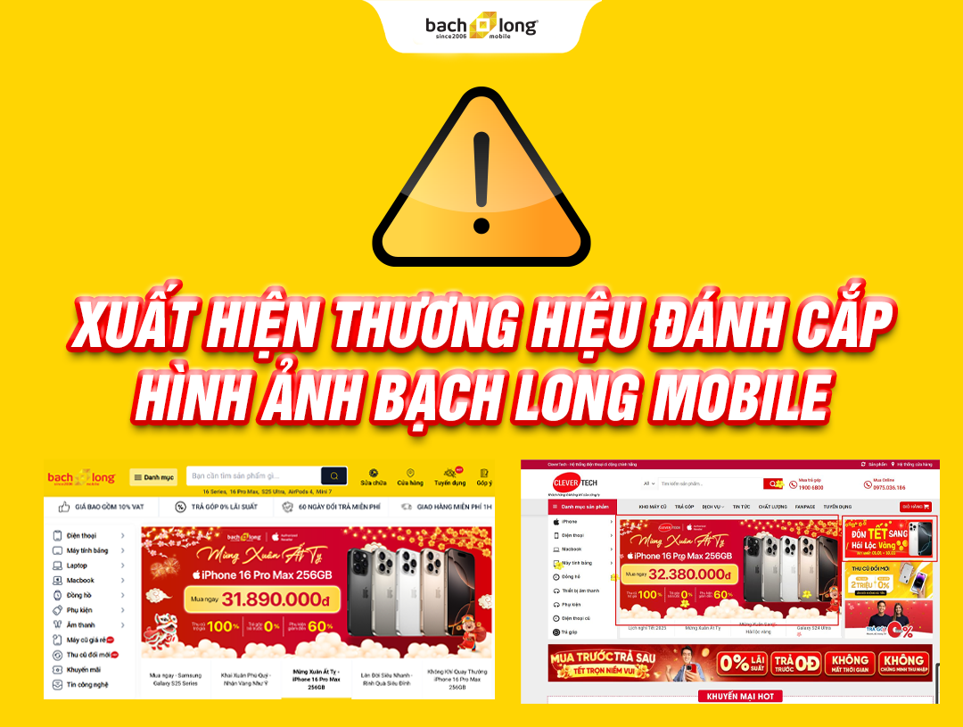 Cảnh báo: Xuất hiện thêm thương hiệu đánh cắp và sử dụng hình ảnh Bạch Long Mobile